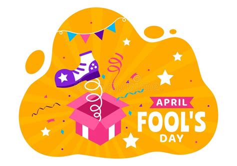 Happy April Fools Day Celebration Illustration Wearing A Jester Hat And