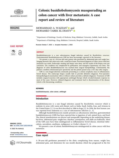 Case Report Pdf Colorectal Cancer Biopsy