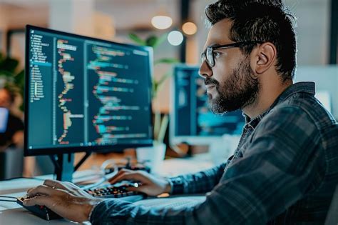 Professional Software Developer Working With Online Software Premium Ai Generated Image