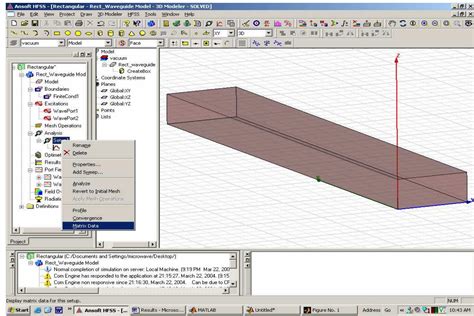 Figure 30 Project 1 Rectangular Waveguide Hfss