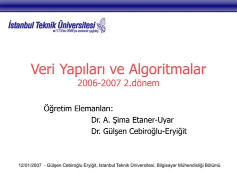 ppt veri yapıları ve algoritmalar 2006 2007 2 dönem powerpoint