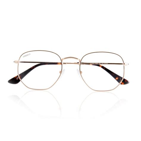 Hexagon Metal Frame Prescription Glasses Hexagonal Shape For Women Men