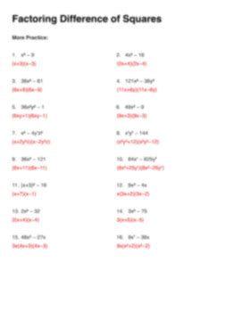 Factoring Polynomials Difference Of Squares By Coaching By KK TPT