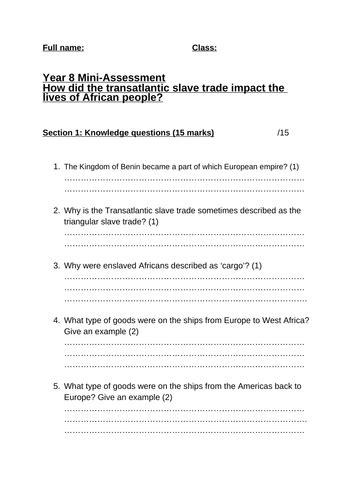 Ks3 Transatlantic Slave Trade Lessons Teaching Resources