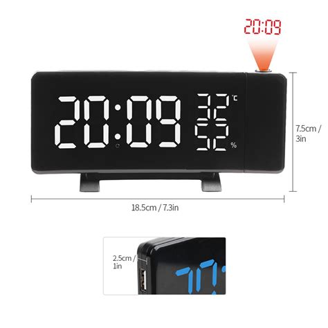 Fm Radio Projection Alarm Clock With Dual Alarms S Grandado