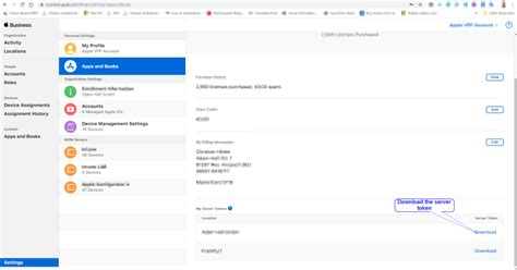 intune location based vpp token becomes invalid after a apple business manager account password