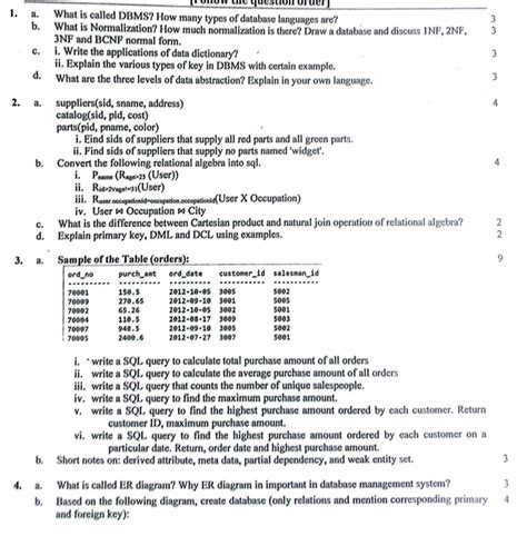 solved 1 a what is called dbms how many types of database