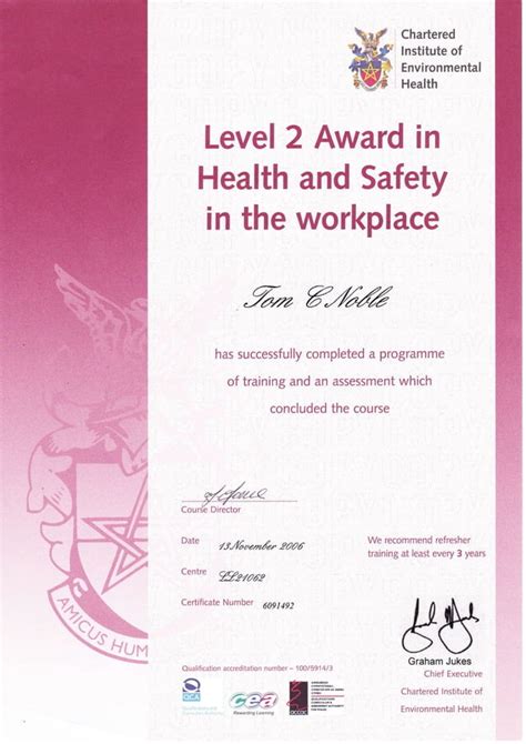 Health And Safety Certificate Pdf
