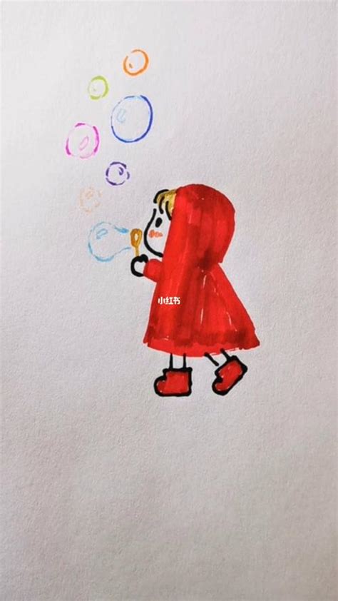 可爱女孩吹泡泡简笔画简单（汇总11张） 简笔画图片大全