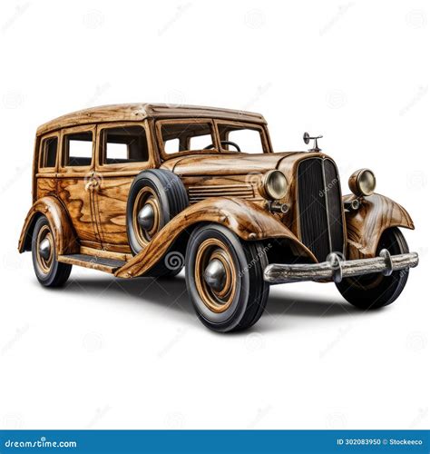 Antique Wooden Car Dark Gold Uhd Image With Realistic Digital
