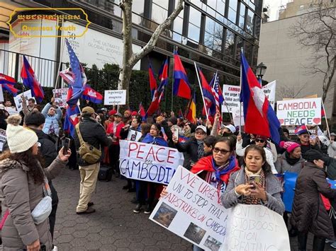 Cambodian Americans Rally Outside Un Headquarters To Condemn Thailands