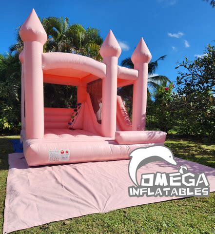Pink Wedding Bouncer With Slide Omega Inflatables Factory