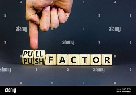 Pull Or Push Factor Symbol Concept Word Pull Factor And Push Factor On