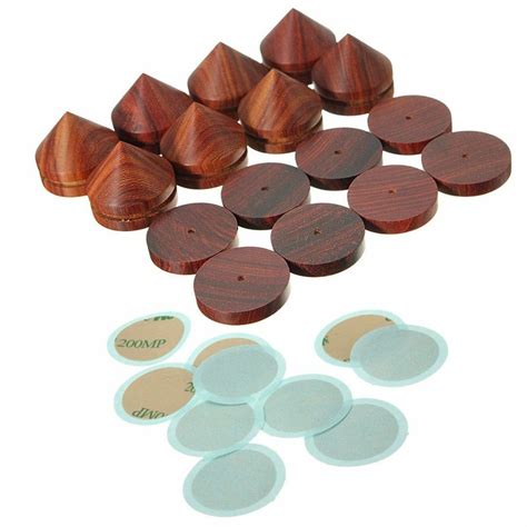 로즈 우드 스피커 절연 피트 스탠드 8 개 23mm091 인치 나무 스파이크 베이스 패드shell And Body