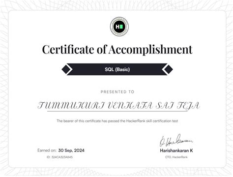 Venkata Sai Teja Tummukuri On Linkedin Sql Certification Learningjourney Datamanagement