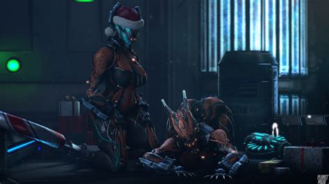 Rule 34 2girls All Fours Armor Christmas Helmet Planetmojo Tagme