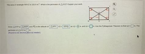 solved the area of rectangle wxyz is 115 5 in what is the