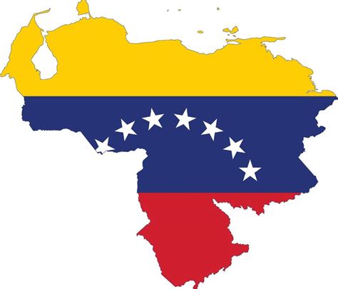 Flag Venezuela On Venezuela Map American Country 76480335 Vector Art At