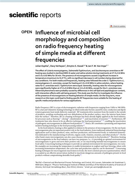 Pdf Influence Of Microbial Cell Morphology And Composition On Radio