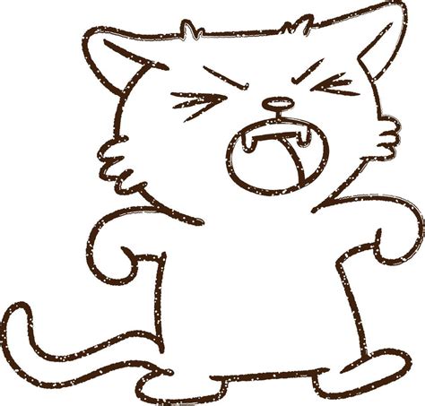 Angry Cat Charcoal Drawing 9598289 Vector Art At Vecteezy