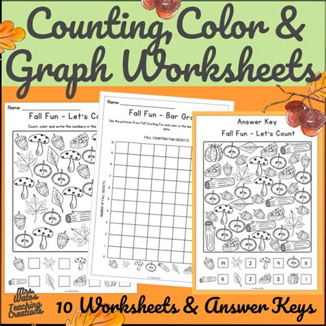 Fall Math Counting Worksheets And Data Collection Activities Tpt