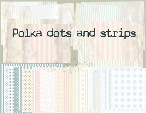 Polka Dots And Stripes Kit Printable Digital Download Junk Journal
