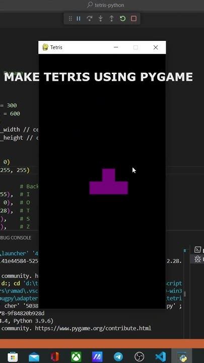 Python Make Tetris Game Using Pygame Coding Python Programming Code