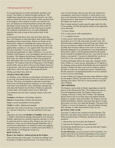 The Sanguine Dynasty RPG Item RPGGeek