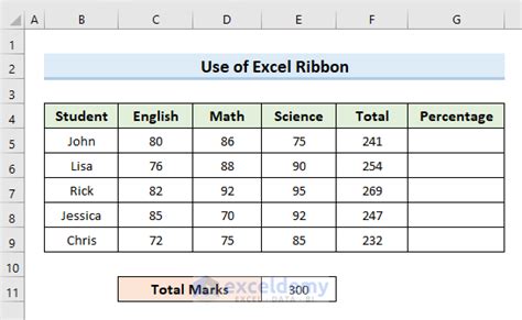 How To Apply Percentage Formula In Excel For Marksheet 7 Applications
