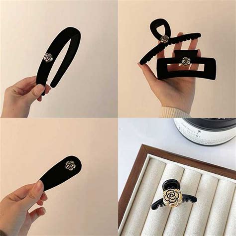 골드 동백꽃 벨벳 꼬임 스퀘어 집게핀 머리띠 똑딱핀 5종