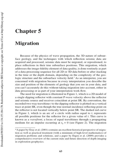 Seismic Migration Pdf Applied And Interdisciplinary Physics Physics
