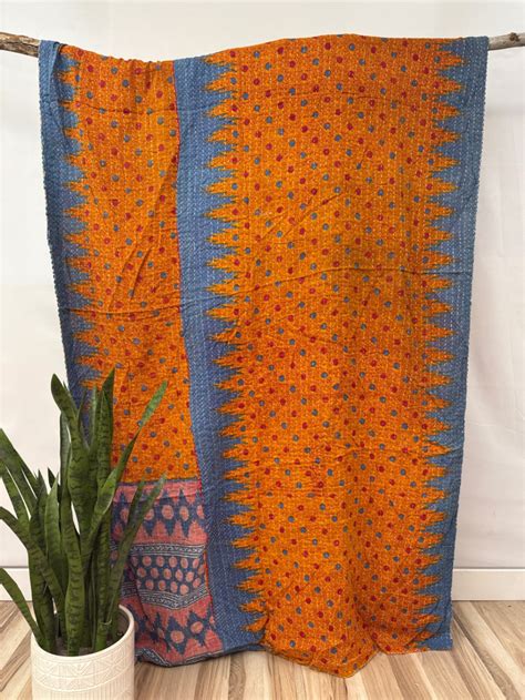 Twin Vintage Cotton Kantha Quilt Kantha Love