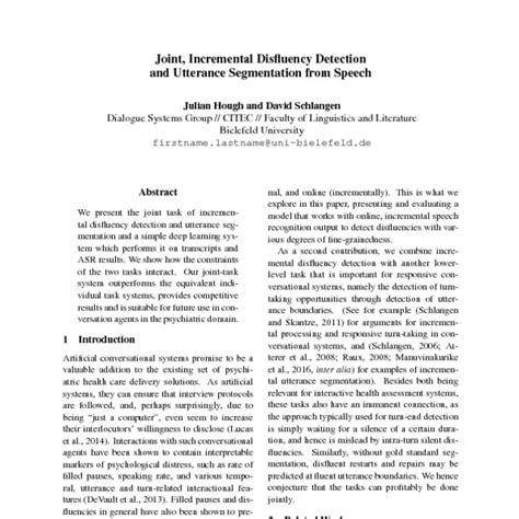 Joint Incremental Disfluency Detection And Utterance Segmentation From