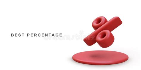 3d Realistic Of Percentage Vector Illustration Stock Vector