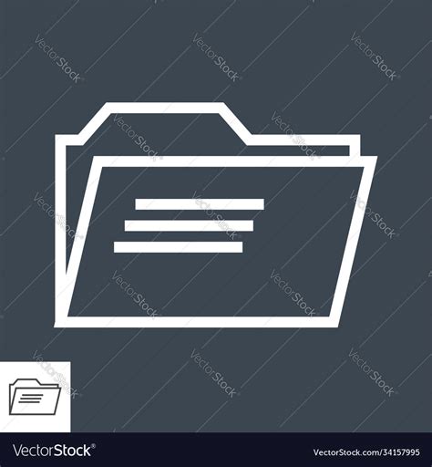 Folder Thin Line Icon Royalty Free Vector Image