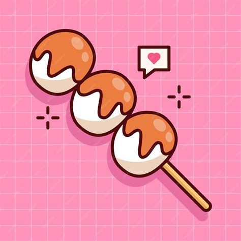 Premium Vector Cute Dango Japanese Dessert Illustration In Flat Design