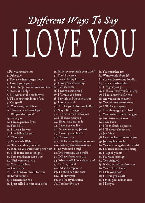 Different Ways To Say I Love You Poster Dark Etsy