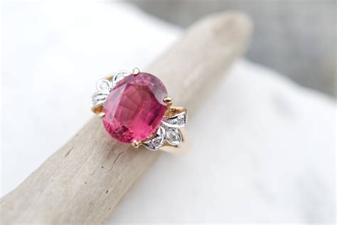 14k Yellow Gold Synthetic Ruby Ring 14k Gold Synthetic Corundum Ring