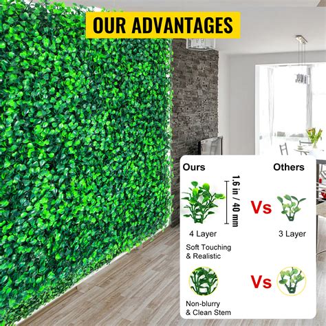 Vevor Artificial Boxwood Panels 6 Pcs 20x20 Boxwood Hedge Wall