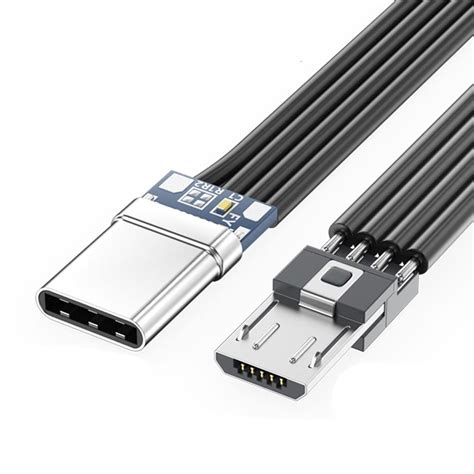 Usbc Cable Thin Ribbon Fpc Cable Usb Typec 90 Degree Angled Up To Microusb Cable For Data And