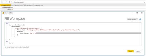 powerbi rest api and access token with power query microsoft fabric