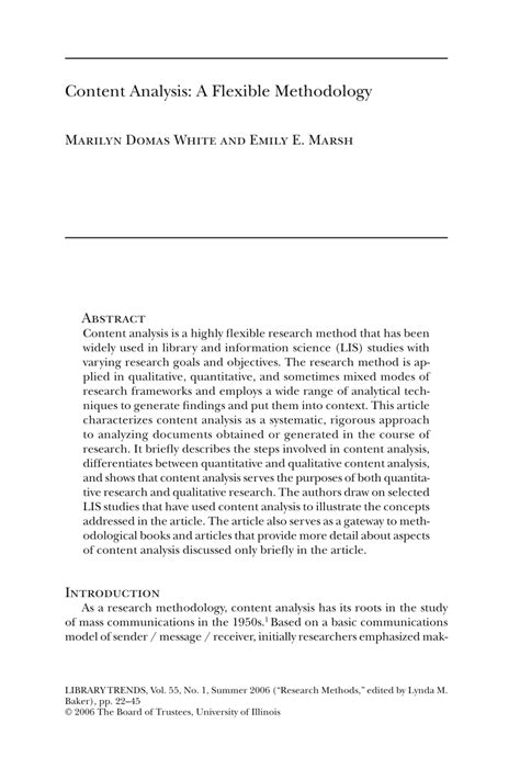 Pdf Content Analysis A Flexible Methodology