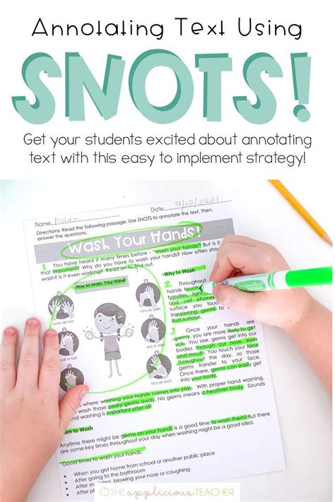 Snots Annotating Text And Passages Bundle Language Arts Lesson Plans