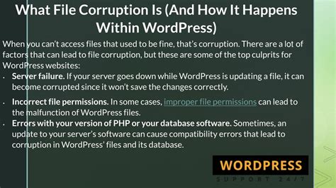 Ppt How To Fix Databases And Corrupted Files In Wordpress Powerpoint