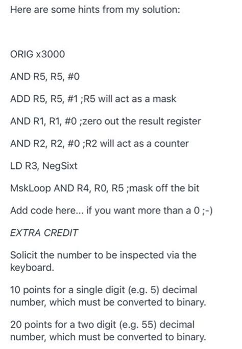 Solved Write An Lc 3 Assembly Language Program That Counts