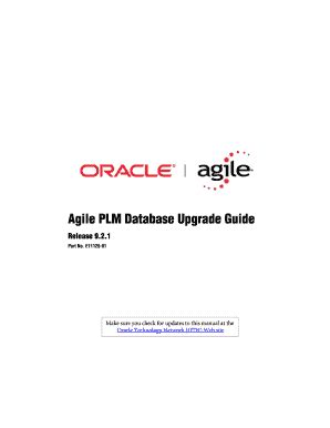 Fillable Online Agile PLM Database Upgrade Guide Oracle Documentation Fax Email Print PdfFiller