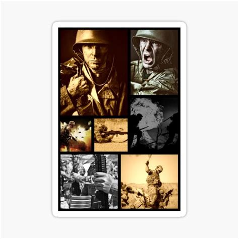 Montage Soldiers War Sticker For Sale By Lefrancais Redbubble