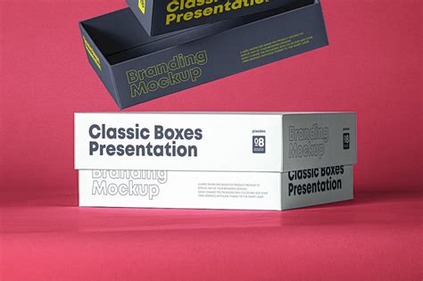经典的长方形产品包装盒PSD样机素材 25学堂