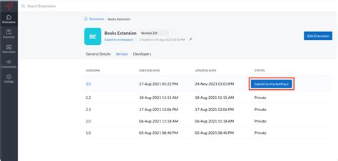 Publish Extension Developer Zoho Inventory