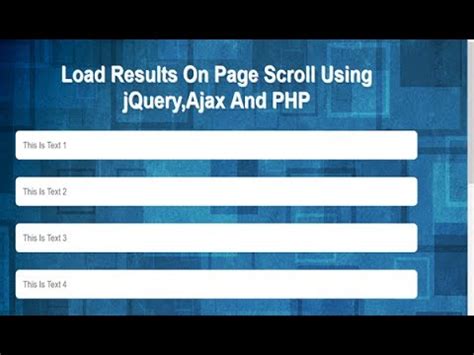Simple Load More On Scroll Down Jquery Load More Php Ajax Load More